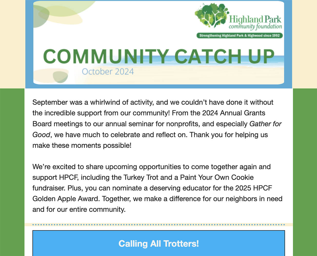 A Whirlwind of Activity and Look Ahead - Highland Park Community Foundation